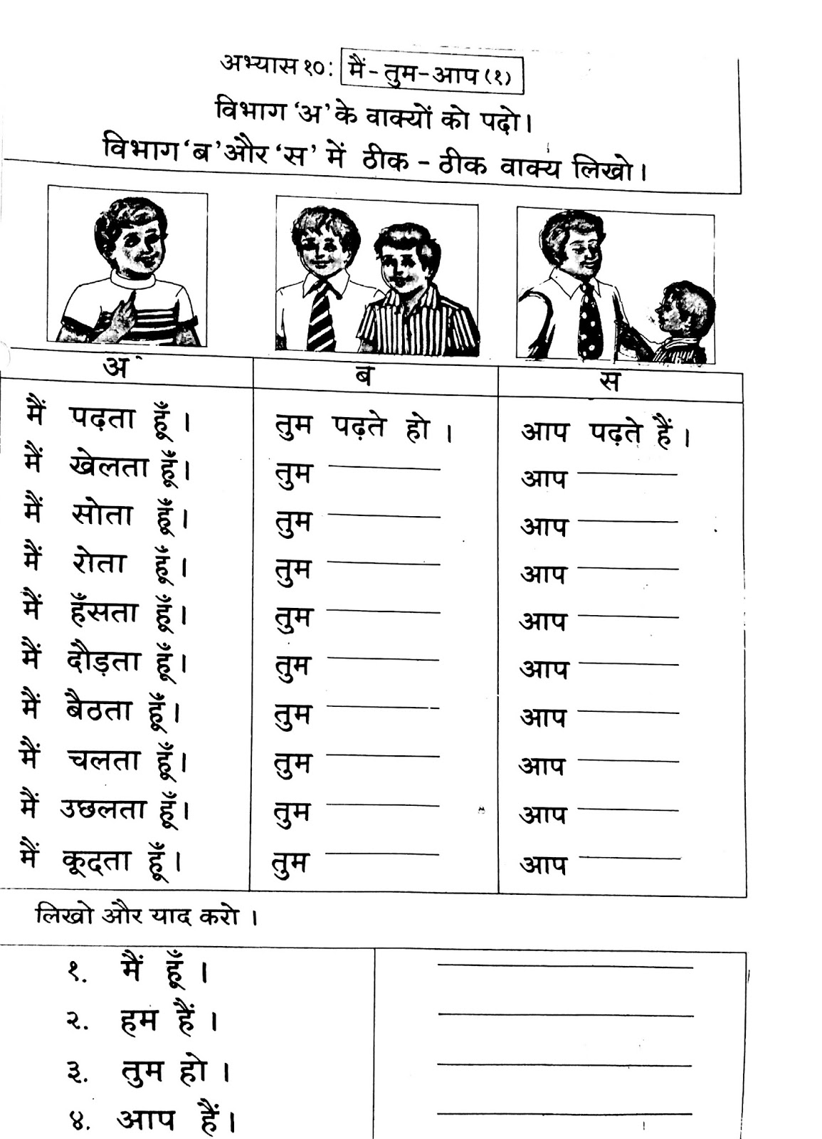 Hindi Grammar Work Sheet Collection for Classes 5,6, 7 & 8: Pronoun ...