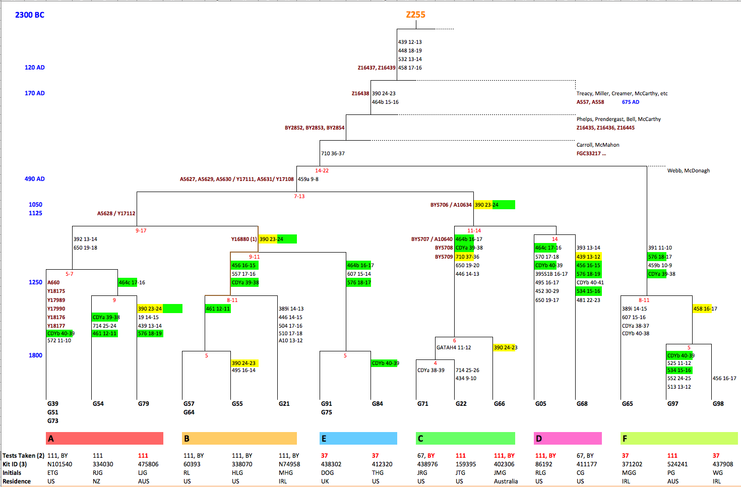 The Gleason / Gleeson DNA Project: L2 MHT - The Updated "Family Tree ...