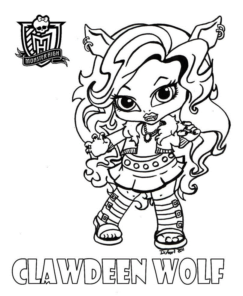Monster High dibujos para imprimir y colorear: Dibujos Monster High Bebe 02