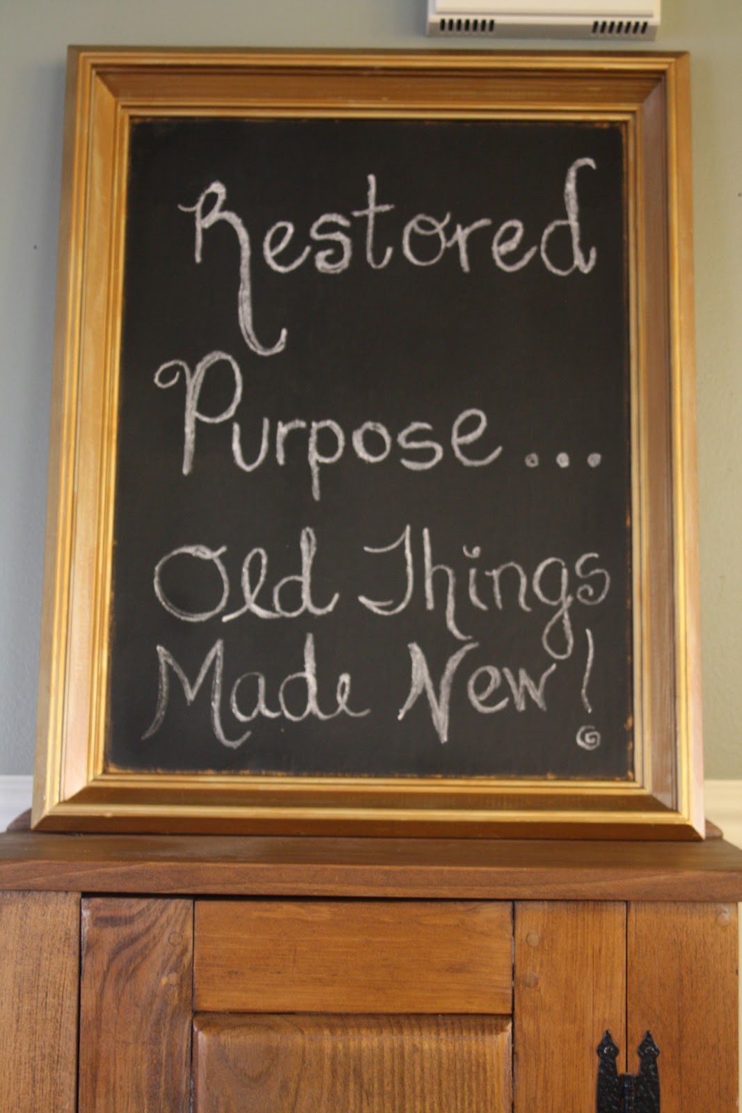 Restored Purpose: Thrifty Thursday: Picture Re-purposed Chalkboard ...