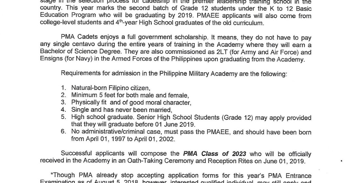 P'NAN NEWS: PMA Entrance Exam on Sept. 9 in Lingayen