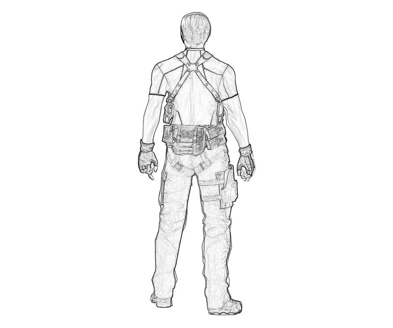 Resident Evil Leon Pages Kennedy Coloring Skill Another Sketch Coloring ...