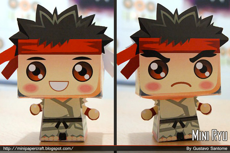 Mini Papercraft: Mini Ryu papercraft fan art