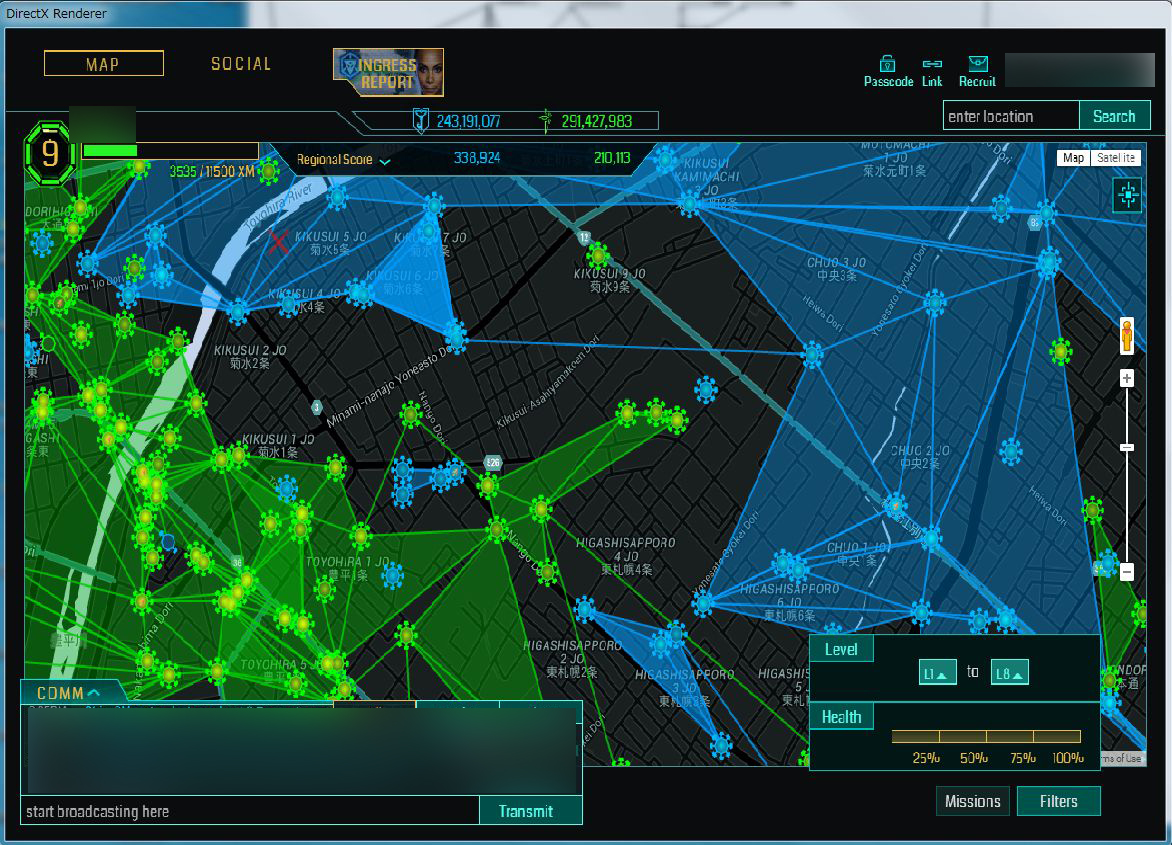 huge huge small world: vvvv サイトキャプチャを作ってIngress Intel Mapのタイムラプスを作る
