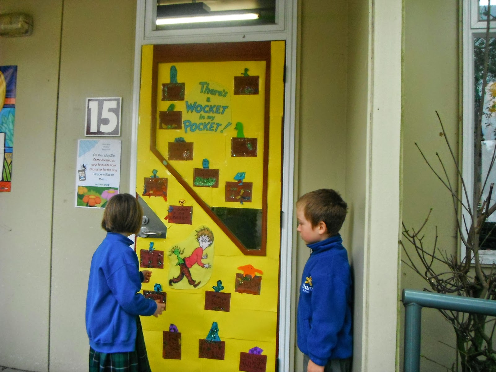 Room 15, Ilam School: Book week door displays
