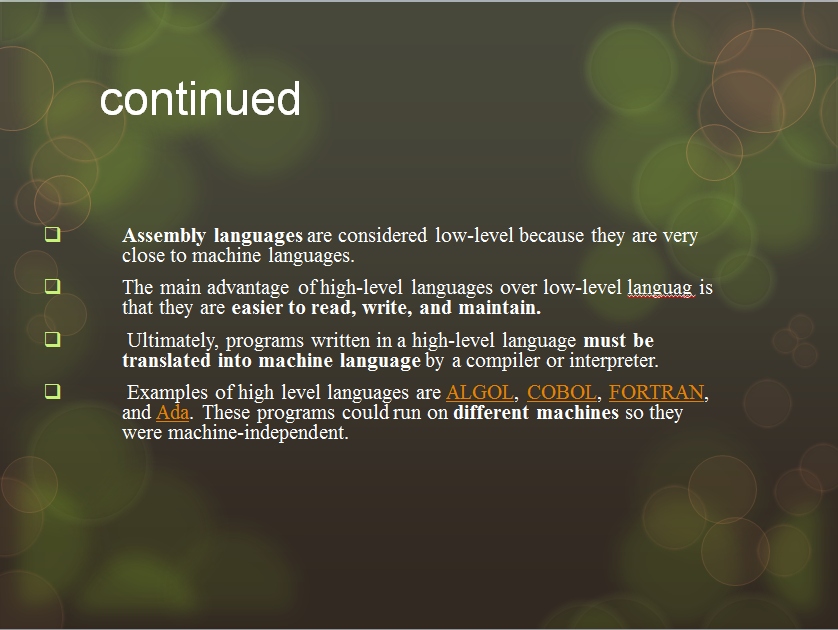 my computer notes: THIRD GENERATION PROGRAMMING LANGUAGE