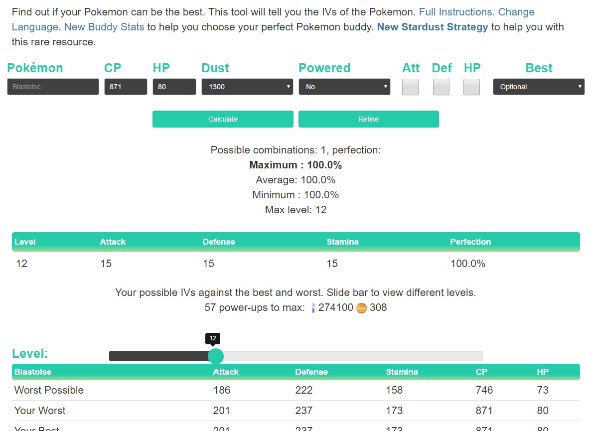 Pokemon Go 實用工具 // Pokemon Widget: =Pokemon Go IV Calculator= Calculate ...