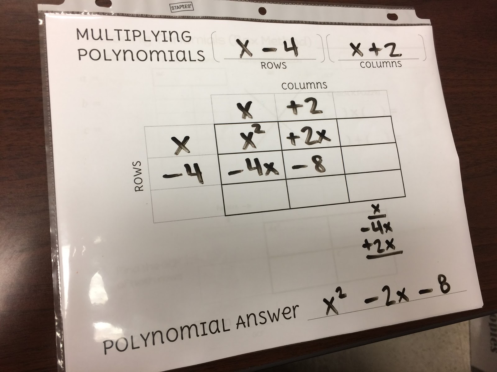Radical~4~Math: Polynomials & Box Method Spring 2017