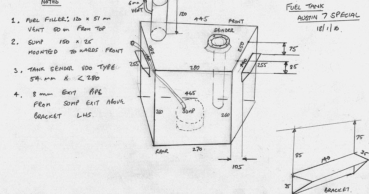 Austin Seven Special: Fuel tank