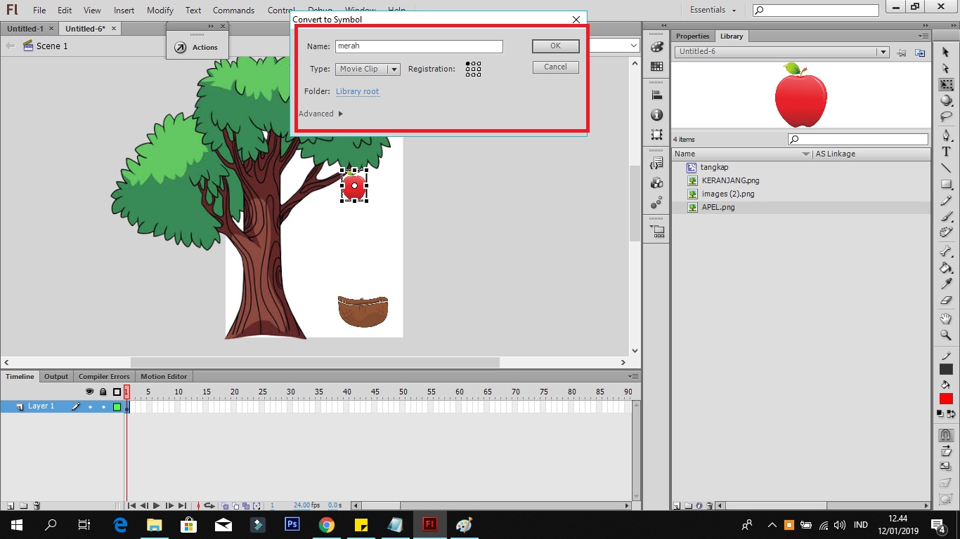 Cara Membuat game Tangkap Buah di Adobe Flash | Tutorial game Di Adobe Flash - TANPA BATAS