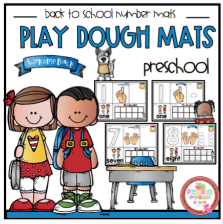 Play Dough Number Mats "Back to School" ~ Preschool Printables