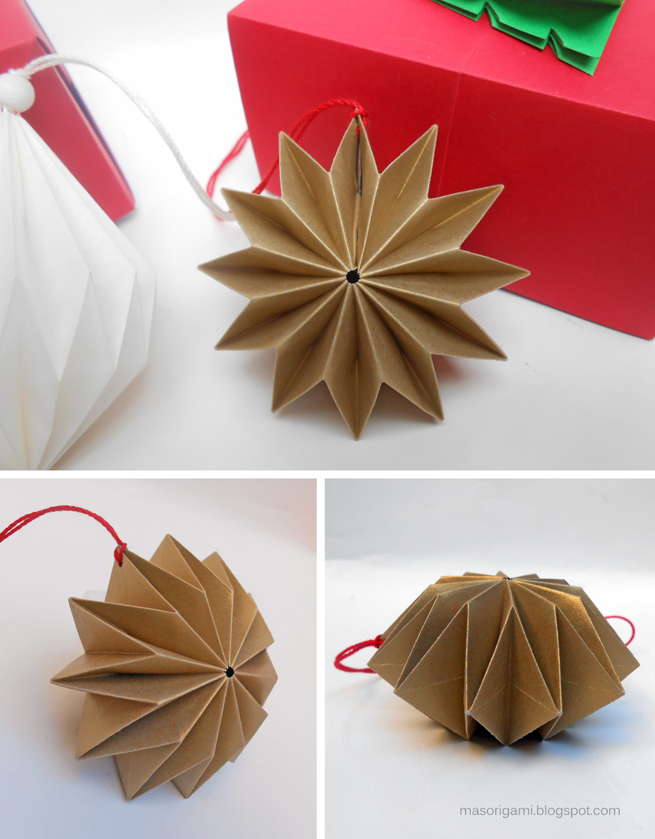mas origami: Adornos de Navidad con caja bicolor