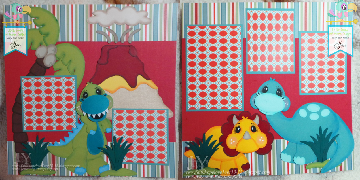 Dino Land Scrapbook Page Layout