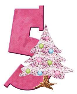 Alfabeto Navideño en Rosa con Árbol de Navidad, con Números. - Oh my ...