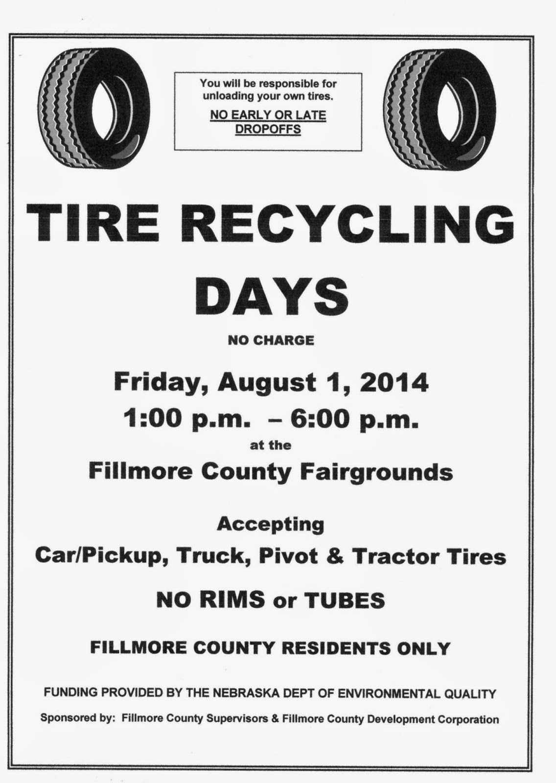 Village of Exeter: Fillmore County Residents Tire Recycling Opportunity