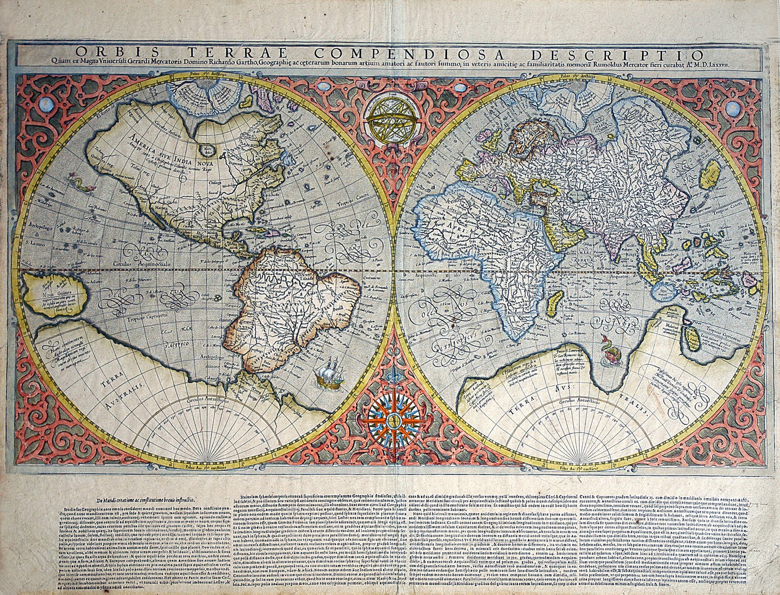 Map of the Day: "Orbis Terrae Compendiosa Descriptio..." Gerard (1512 ...