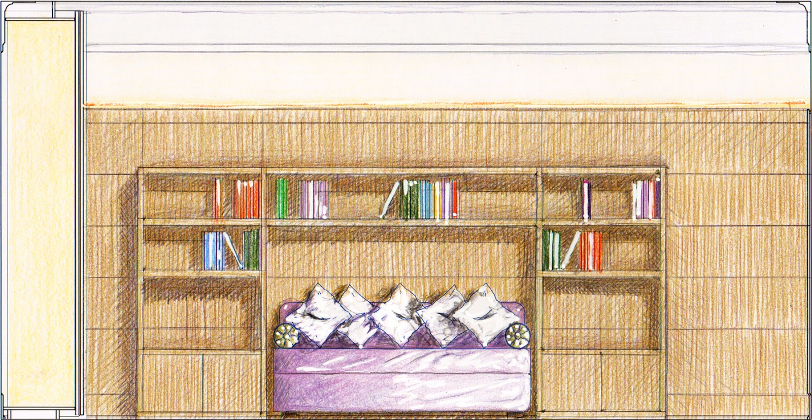 Vent'anni di disegni dell'Arch. Antonio Saporito: Arredo di una camera