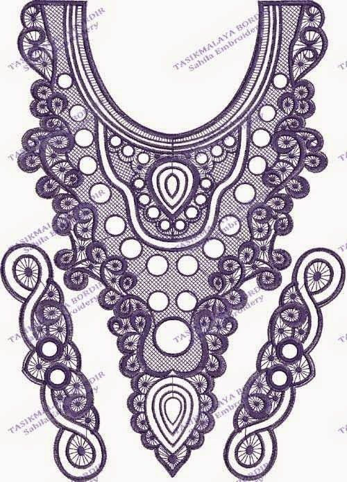 Motif Bordir Baju Gamis DN-GRB21 | Motif Bordir Gamis