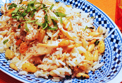 Spiced Lebanese Pine Nuts and Raisins Rice with Turkey Recipe | Arabic ...