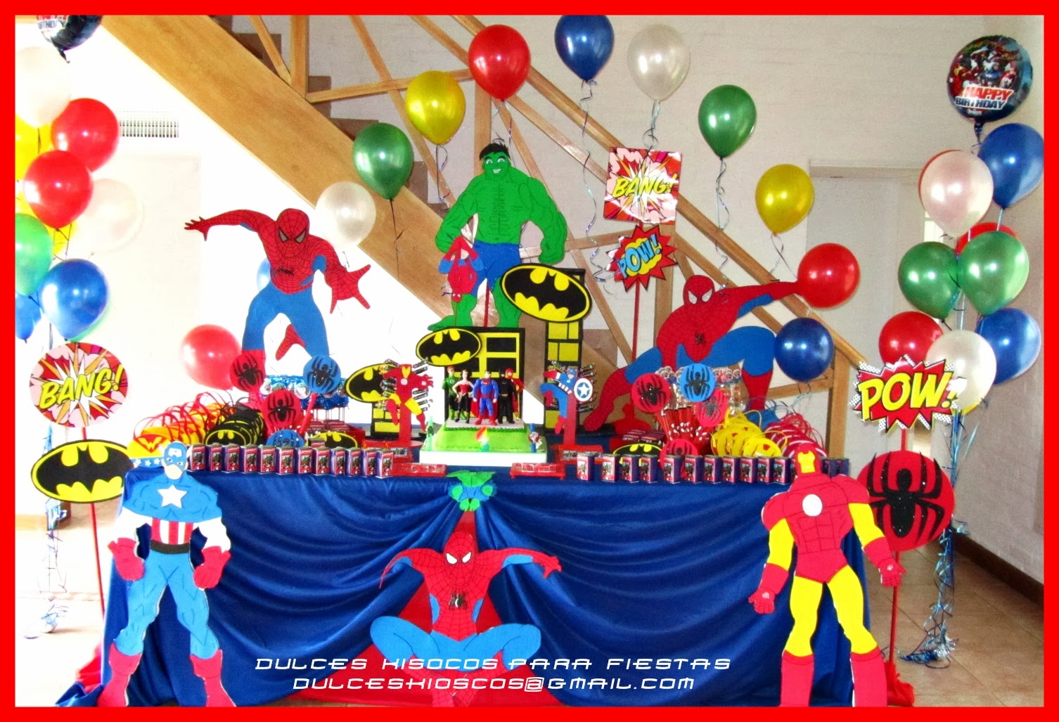 "Dulces Kioscos para Fiestas" : Ambientación temática de Super Heroes ...