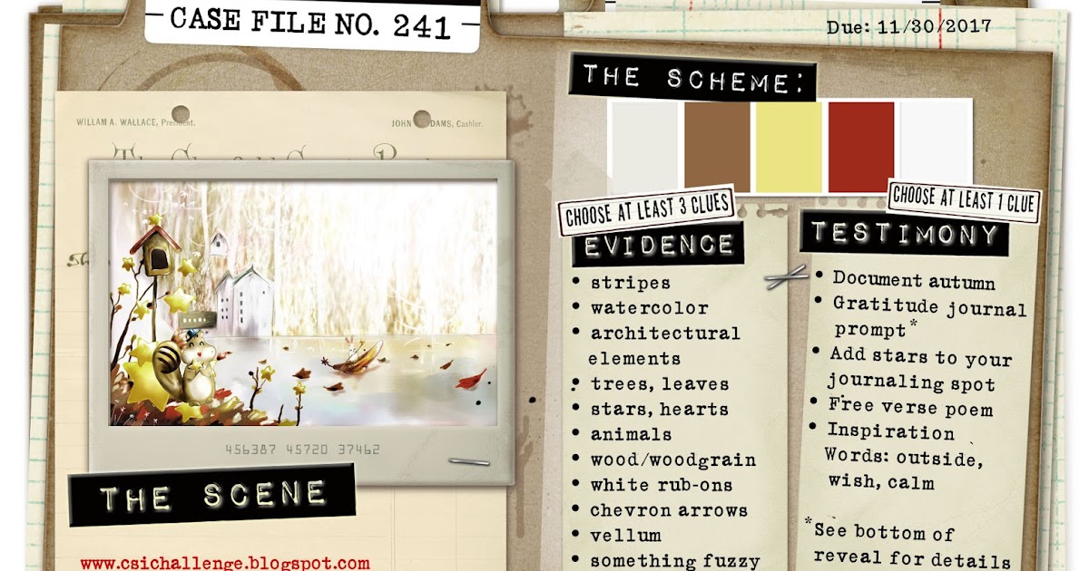 CSI: Color, Stories, Inspiration: Major Case File No. 241 - Deadline ...