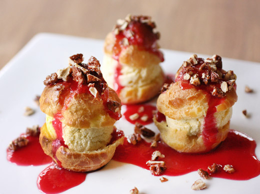 lisa is cooking: Profiteroles with Cranberry Caramel Sauce and Maple ...