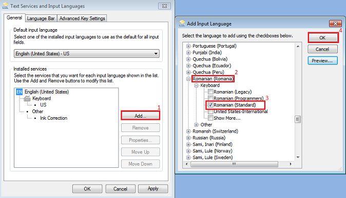 Setarea tastaturii în limba română (Windows)