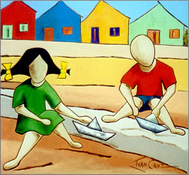 Baú da Web: Ivan Cruz, colorida arte " Brincadeiras de Criança"
