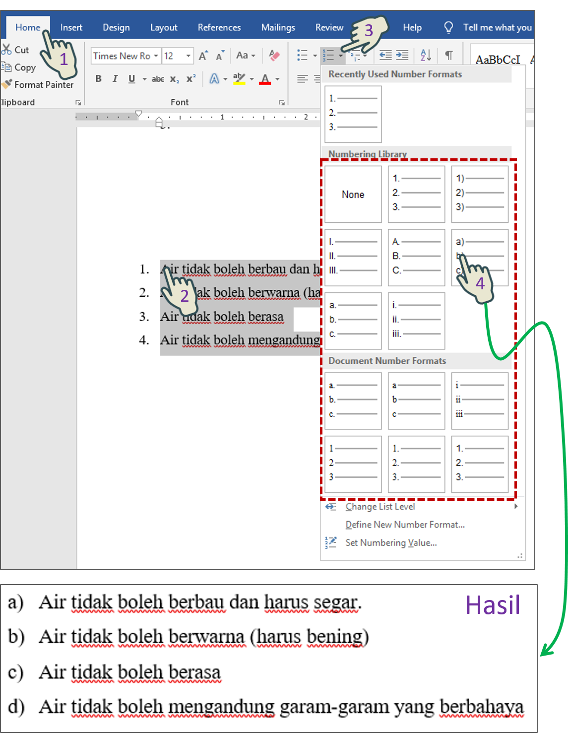 Panduan Lengkap Membuat dan Memodifikasi List Bullet dan Number di Word ...