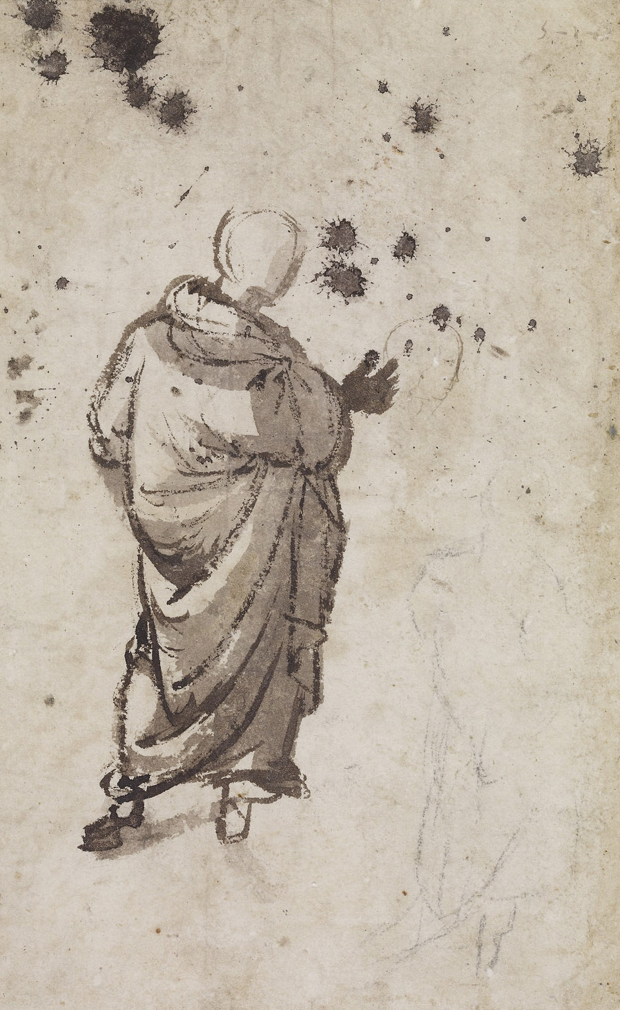Spencer Alley: Italian Figures and Faces (Drawings) - 16th century