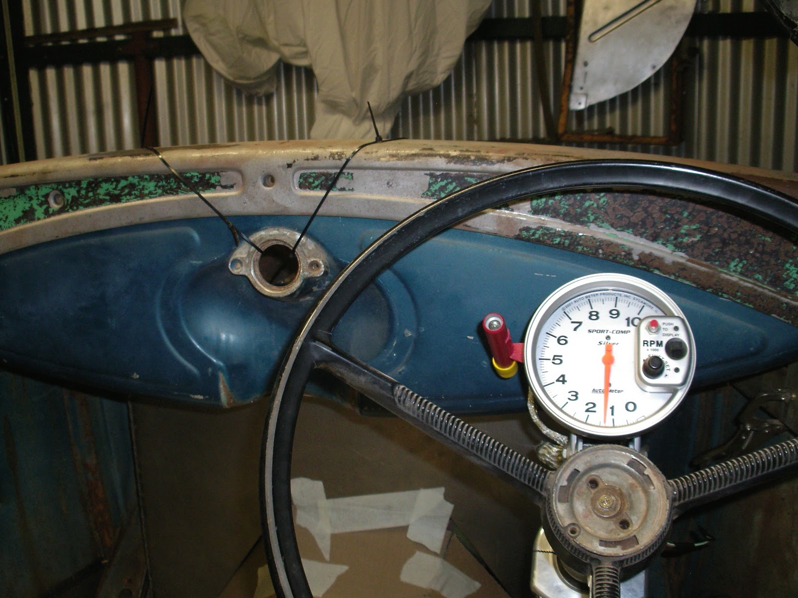 1930 Ford Model A Coupe build up: Dash & Gauge dummy up. 13/02/11