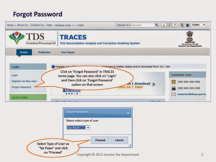 Prafulla Harsha: RESET LOGIN PASSWORD IN TRACES WEBSITE
