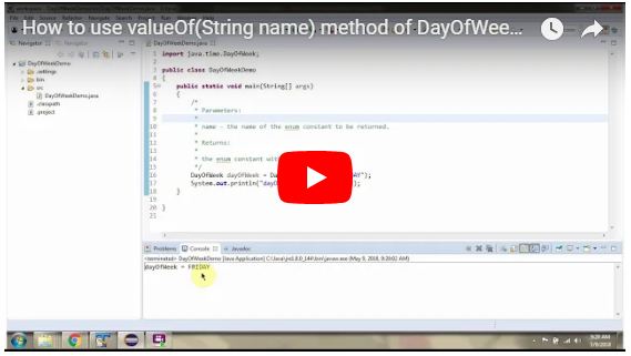 Java Ee How To Use Valueof String Name Method Of