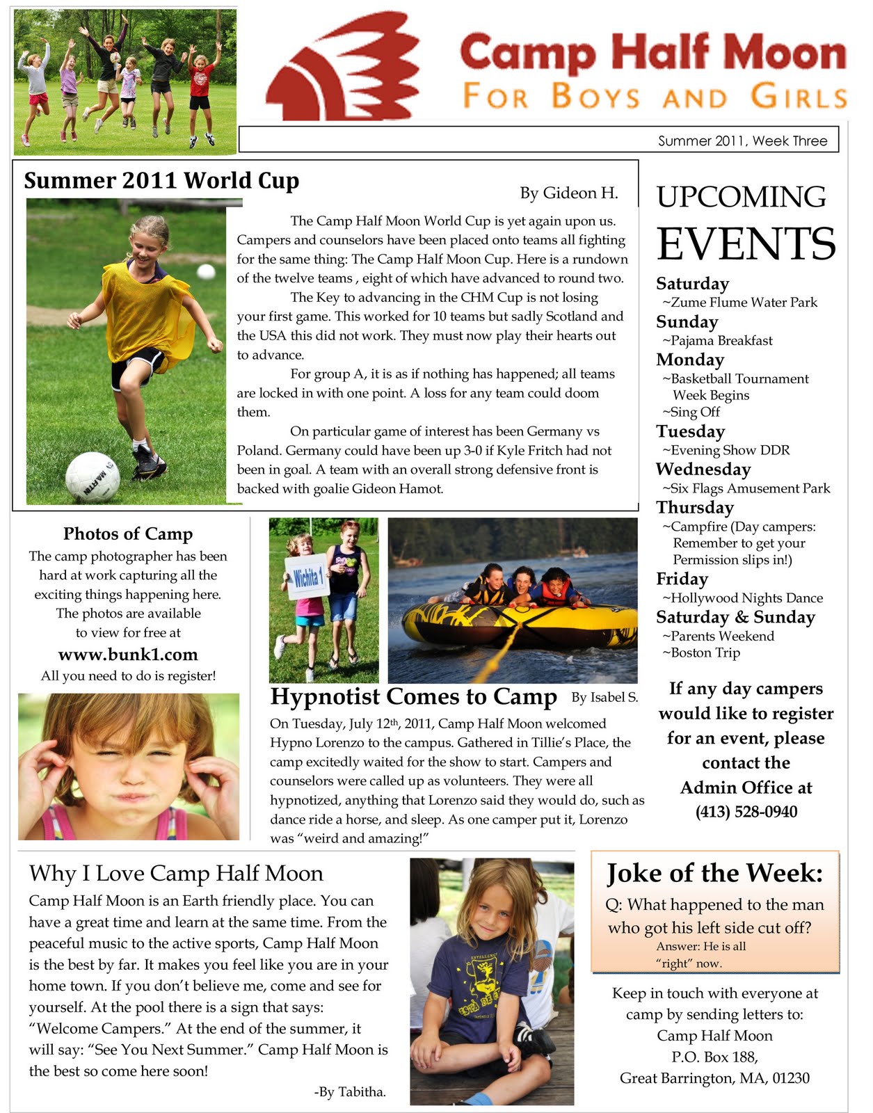 Camp Half Moon's Blog: Camp Half Moon Times Week 3 Newsletter