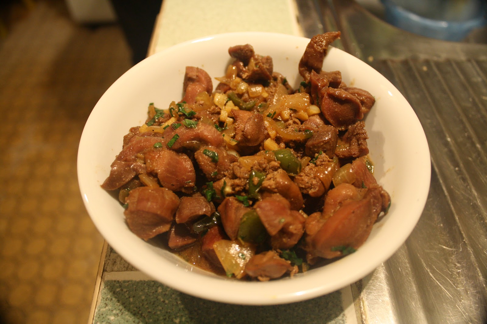 Tastum Goodum: Trini Breakfast Dishes - Stewed Chicken Gizzards and Liver