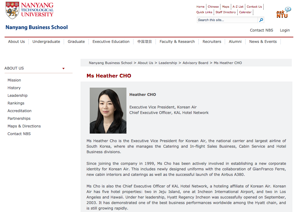 THE RAMBLER: Why has Nanyang Business School not dismissed Heather Cho ...