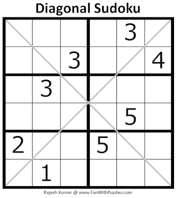 Diagonal Sudoku Puzzles (Mini Sudoku Series #107, #108)