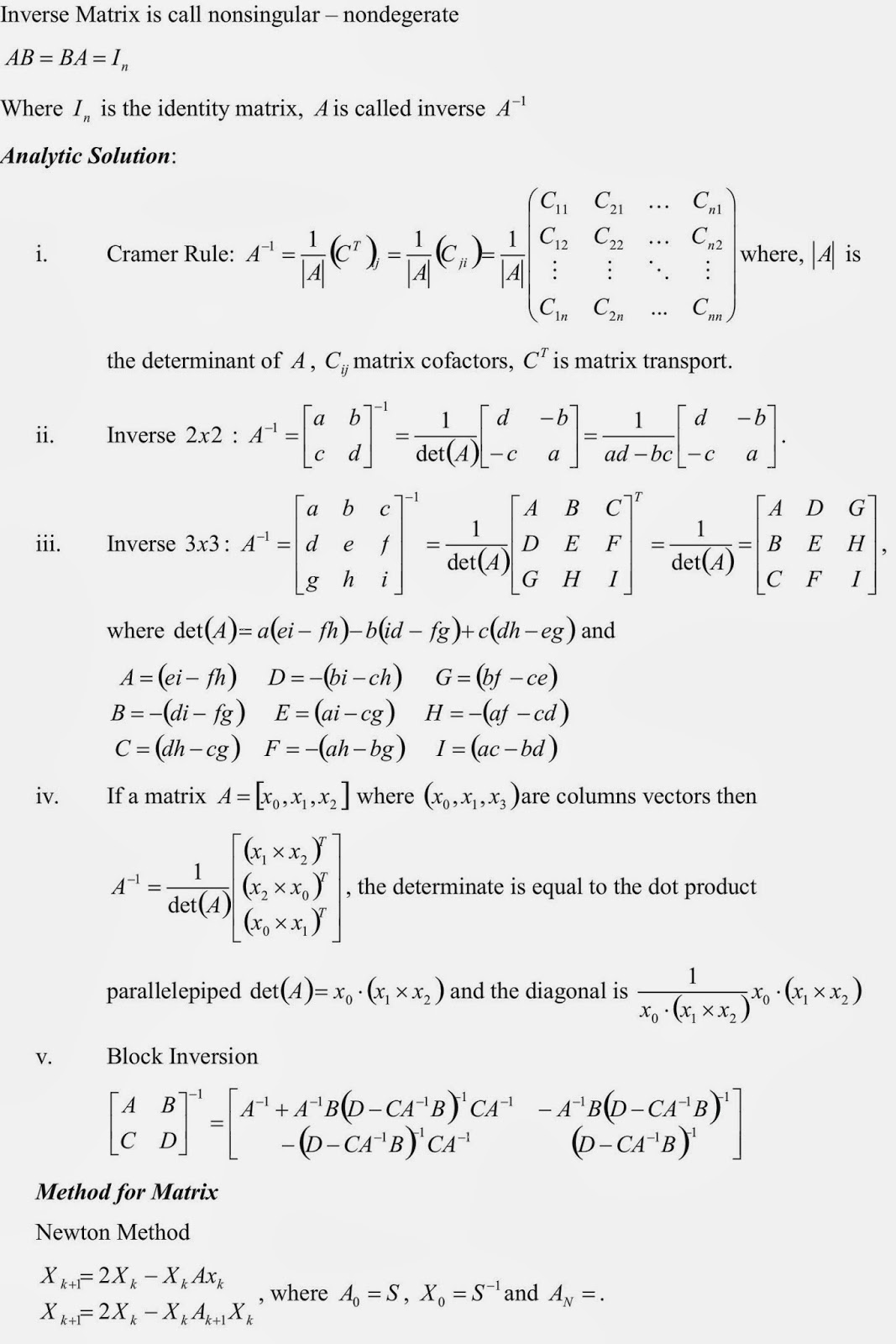 Spheres: Inverse Matrix