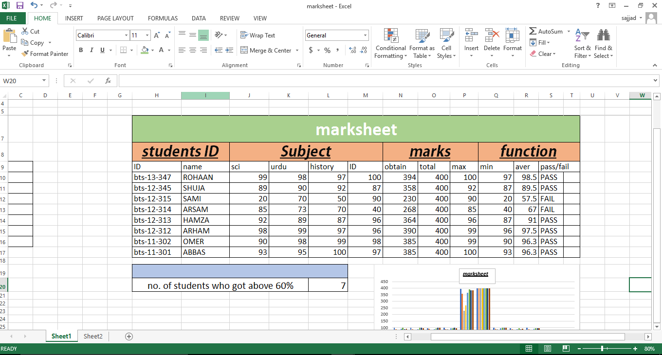 ICT Corner by BTSC: MS Excel - Grade 6 Projects