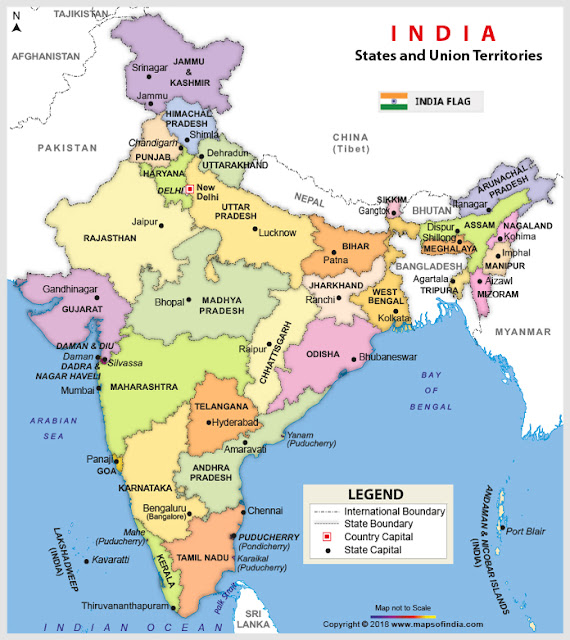 Size and Location of India