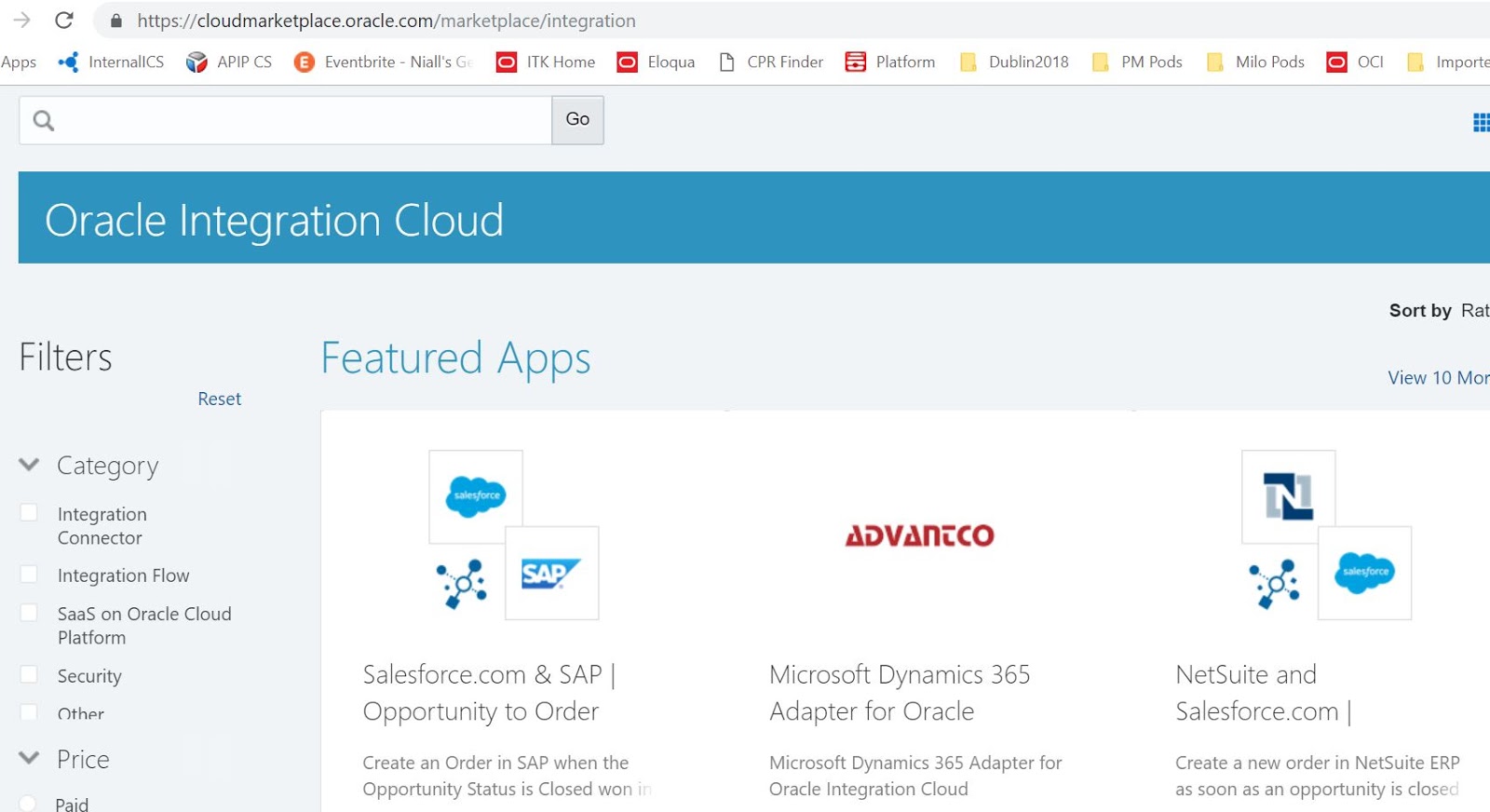 iPaaS@ORACLE.CLOUD: #665 OIC pre-builts on the Oracle Marketplace