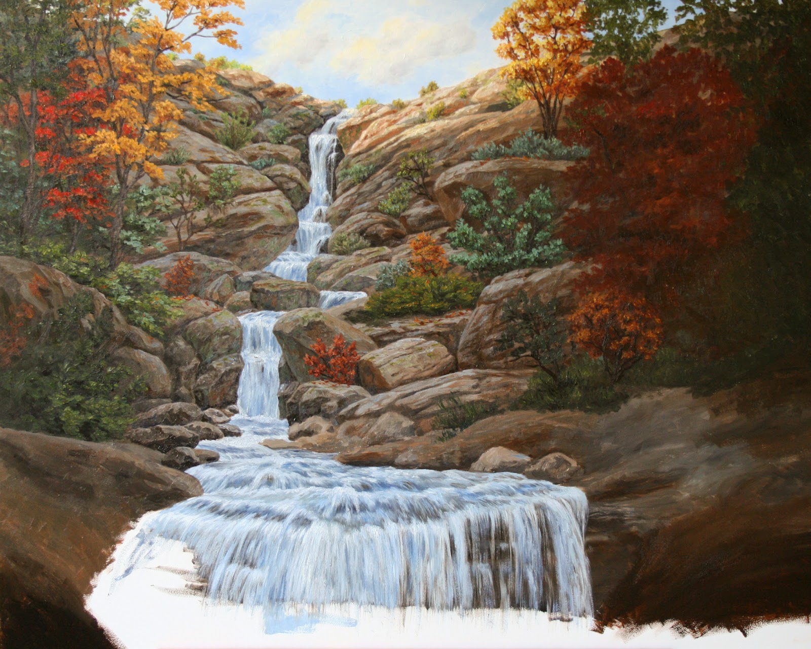 Crista Forest's Animals & Art: How to Paint a Waterfall Scene