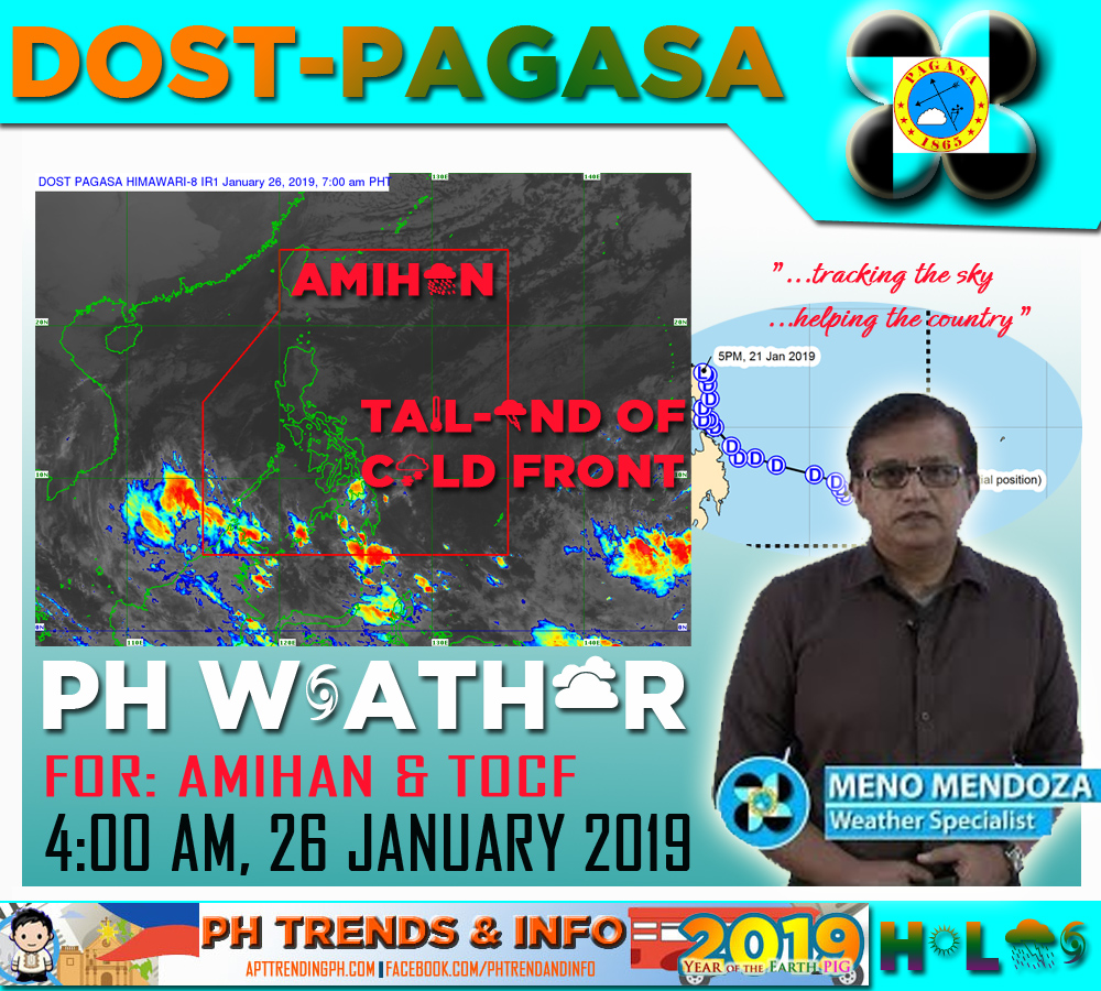 DOST-PAGASA: Forecast Weather Condition for Tail-end of Cold Front and ...