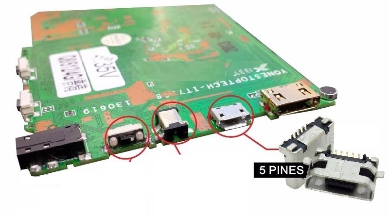 ML: Pin De Carga Micro Usb Para Tablet chinas ( 5 pines)