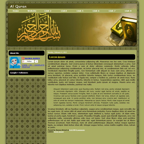 AlQuran Islamic Blogspot Template - Islamic Blogger Template