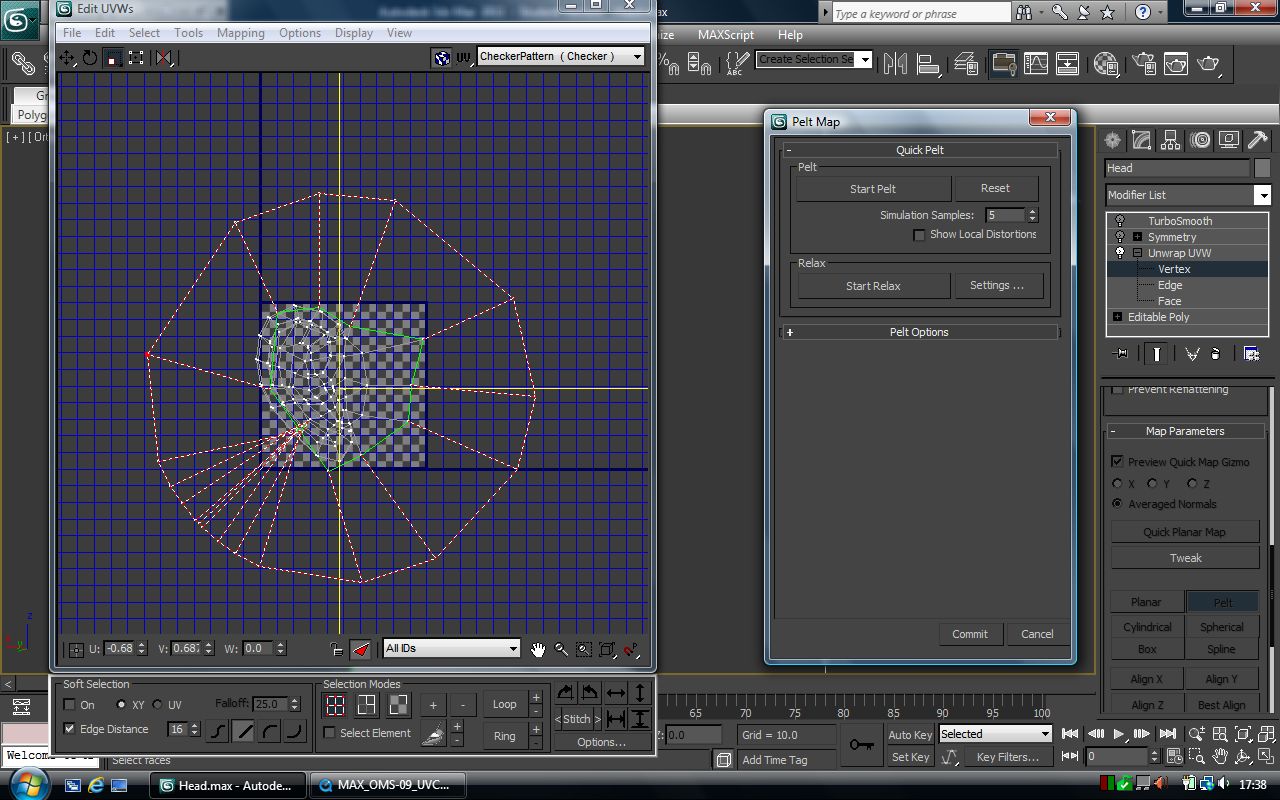 Virtual Environments: UV unwrapping the ear