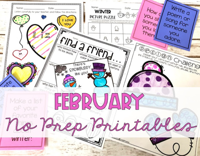 February NO PREP Printables & Activities for Valentine's Day ...