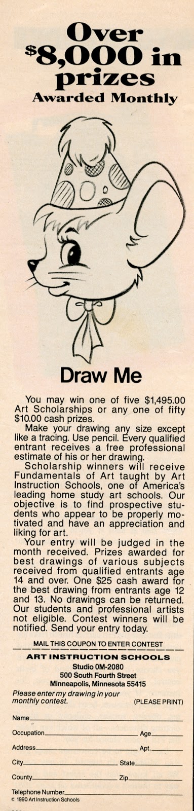 Mitch O'Connell: "Draw Me!" The Classic Ads of Art Instruction Inc.!