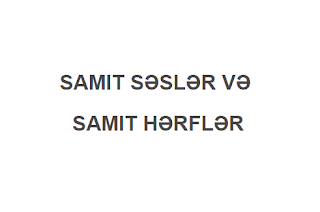 SAMIT SƏSLƏR VƏ SAMIT HƏRFLƏR