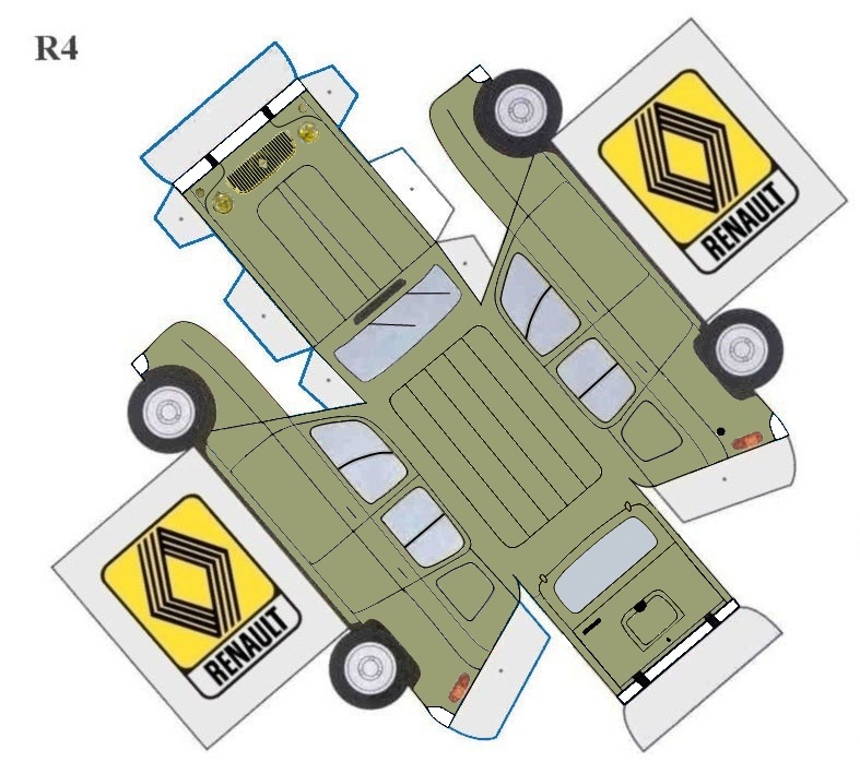 SP. Papel Modelismo: PaperCraft - Renault 4L